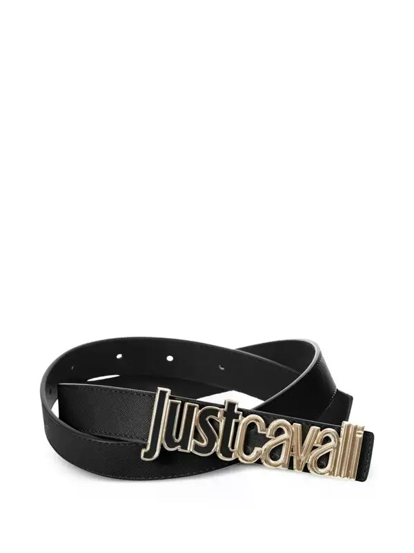 Just Cavalli Logo Buckle Belt - Black