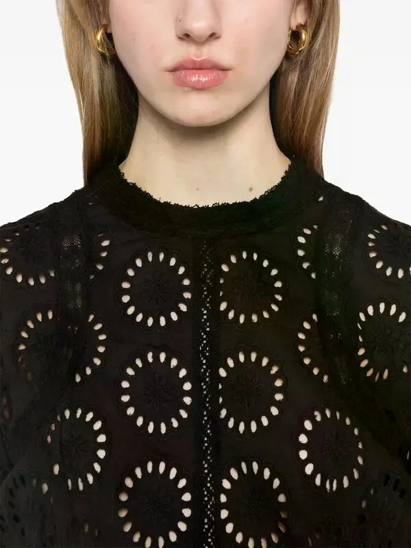 TWINSET Broderie Anglaise Blouse - Black