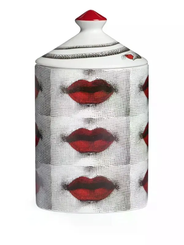 FORNASETTI Se Poi Bocche Decor Frutto Proibito Candle - White