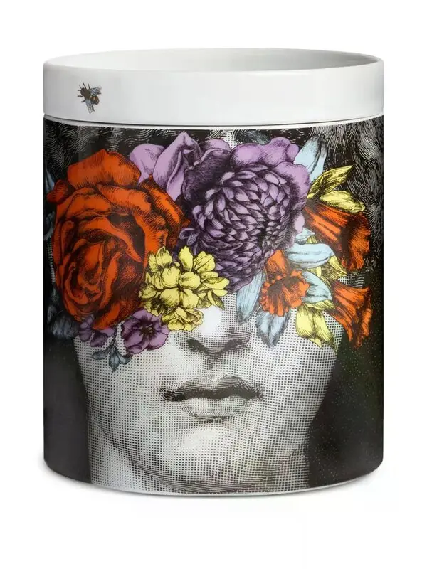 FORNASETTI Nel Mentre Tra I Fiori Decor Giardino Segreto Candle - White