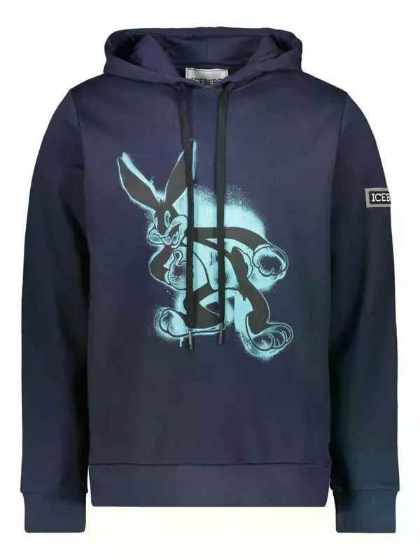 Iceberg Graphic-print Hoodie - Blue
