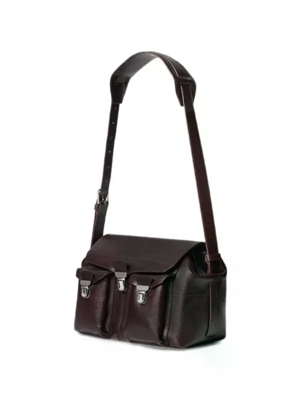 LEMAIRE Medium Gear Bag In Leather - Brown