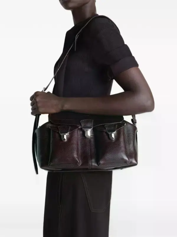LEMAIRE Medium Gear Bag In Leather - Purple