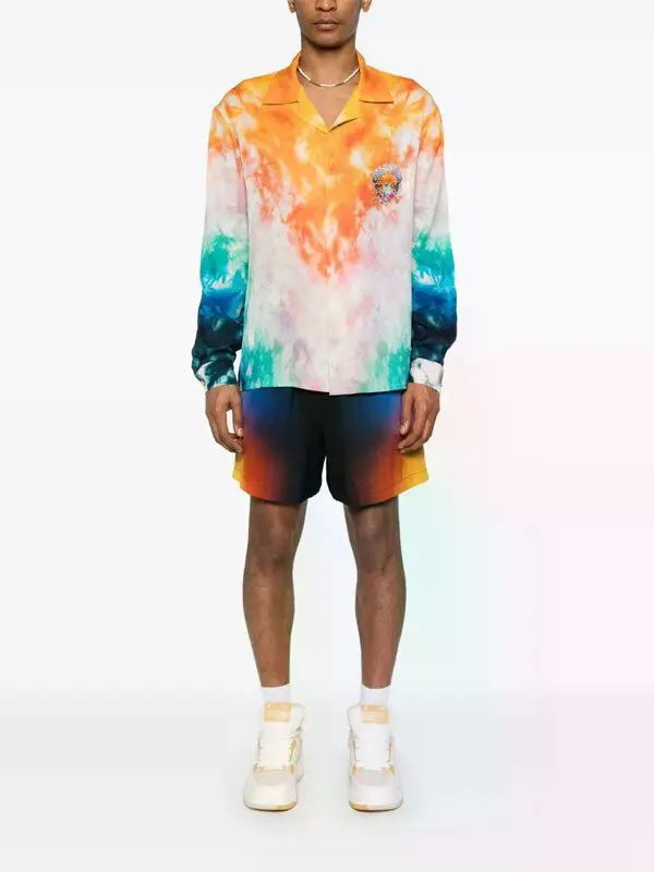 Casablanca Gradient Silk Shorts - Blue