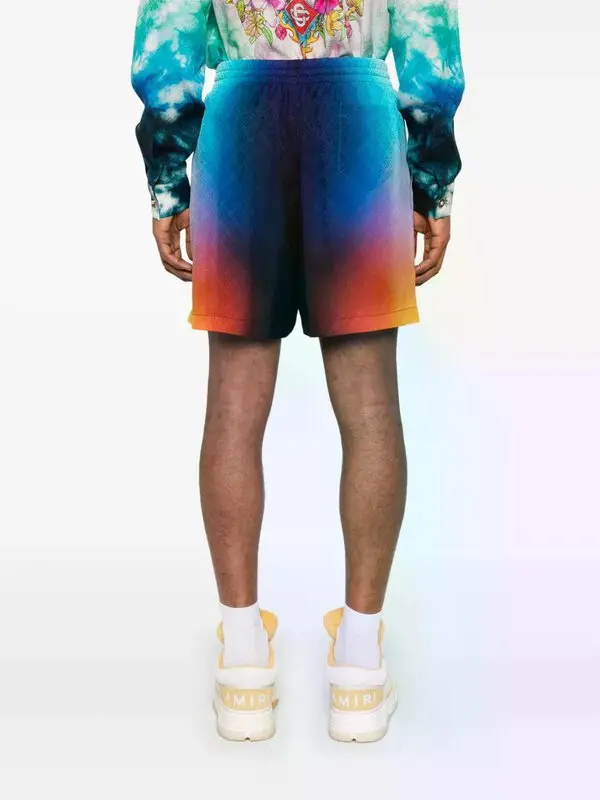 Casablanca Gradient Silk Shorts - Blue