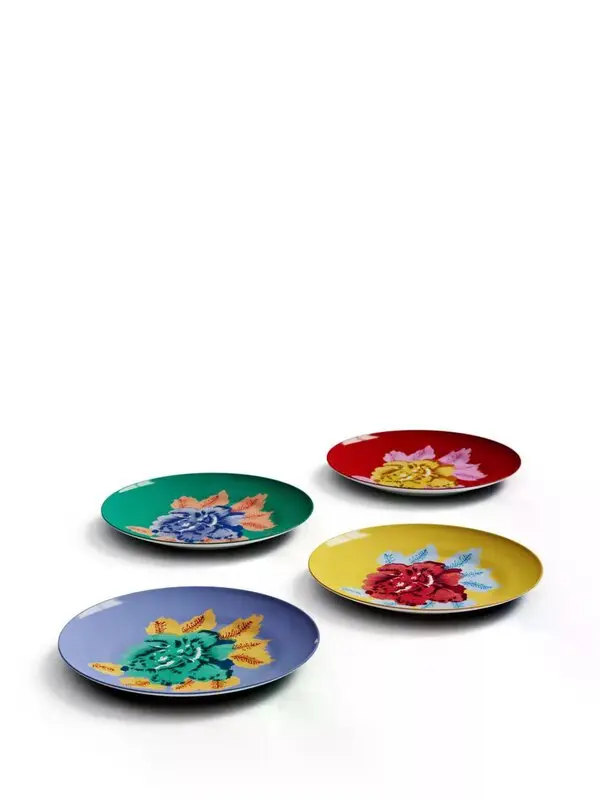 LISA CORTI Indian Tiger Dessert Plates - Green