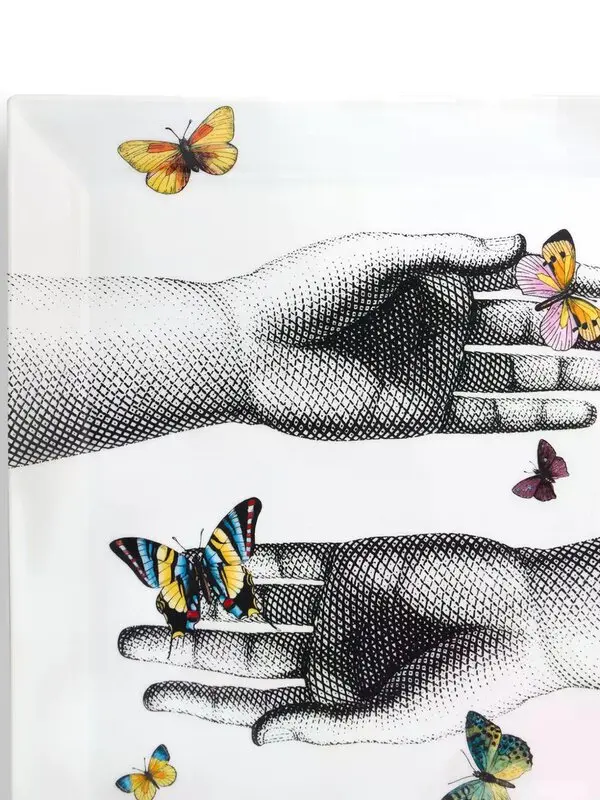 FORNASETTI Mani E Farfalle Square Tray