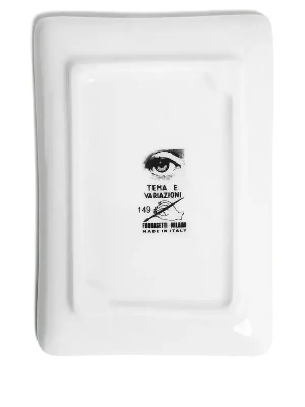 FORNASETTI Tema E Variazioni N.149 Rectangular Ashtray - White