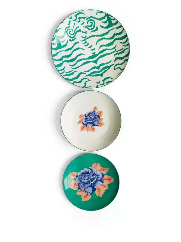 LISA CORTI Indian Tiger Table Plates - Green