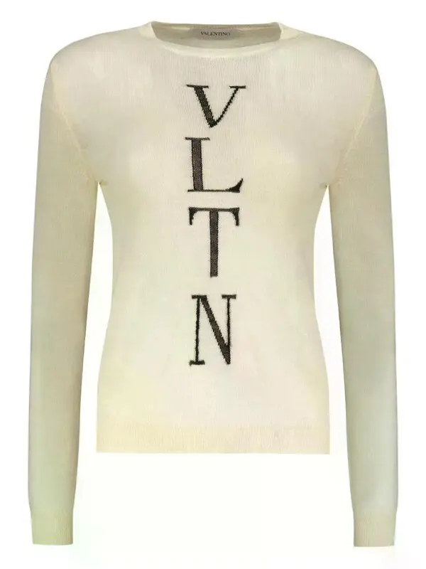 Valentino Garavani Intarsia-knit Logo Jumper - Neutrals