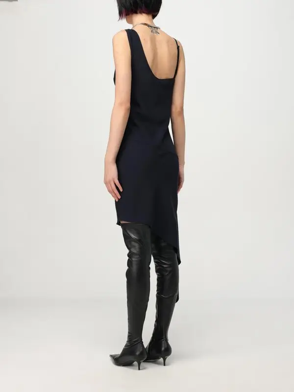 COURREGES Asymmetrical Draped Dress - Navy