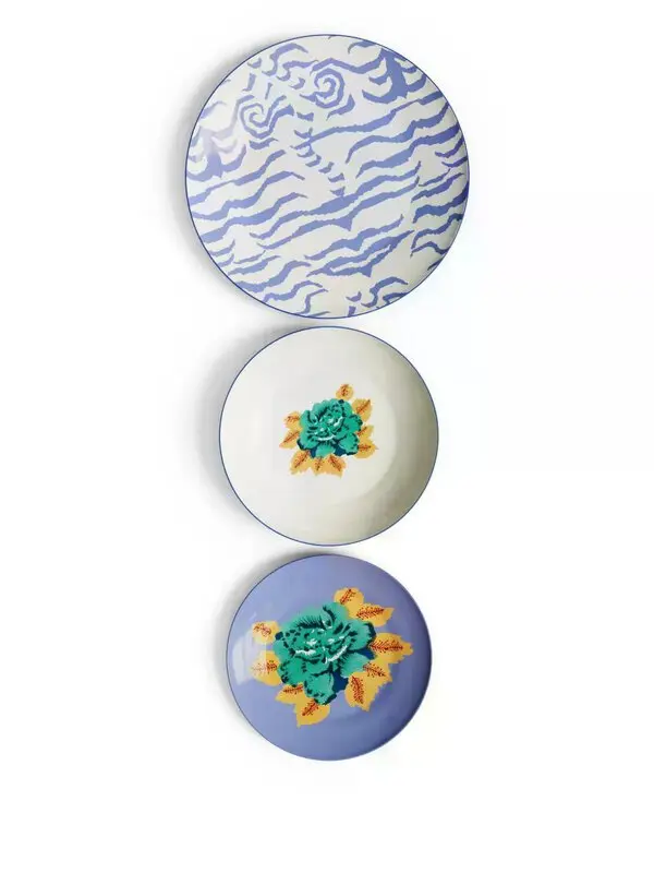 LISA CORTI Indian Tiger Table Plates - Blue