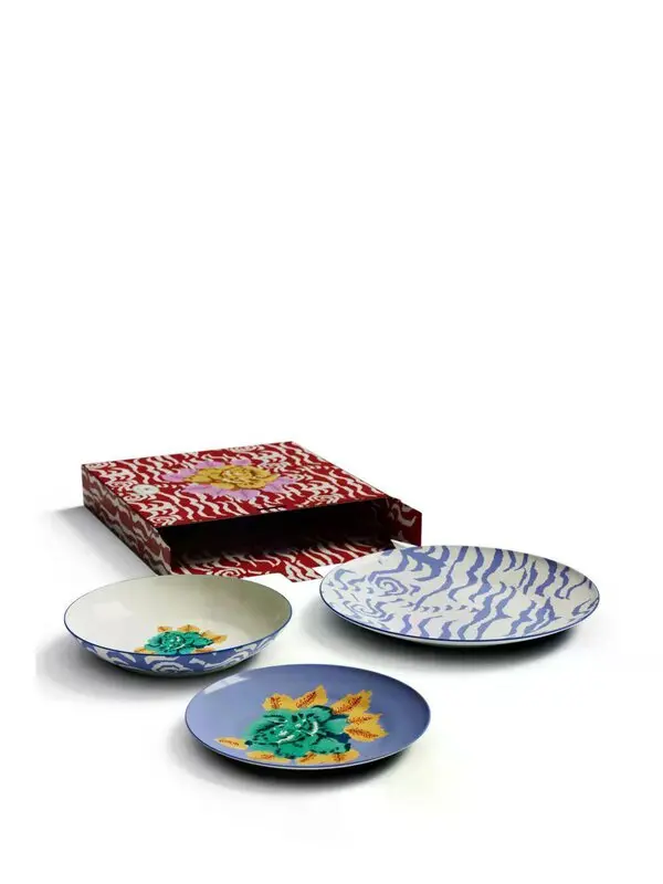 LISA CORTI Indian Tiger Table Plates - Blue