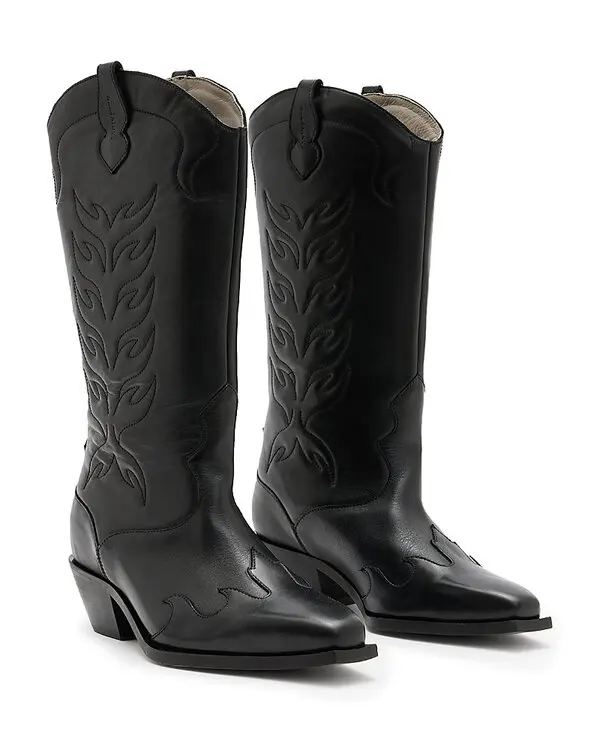 ALLSAINTS Dolly Snip Toe Western Style Boots - Black