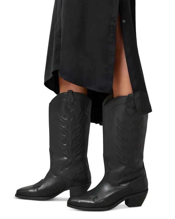 ALLSAINTS Dolly Snip Toe Western Style Boots - Black