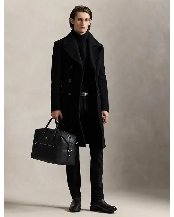 Polo Ralph Lauren Pebbled Leather Duffle - Black
