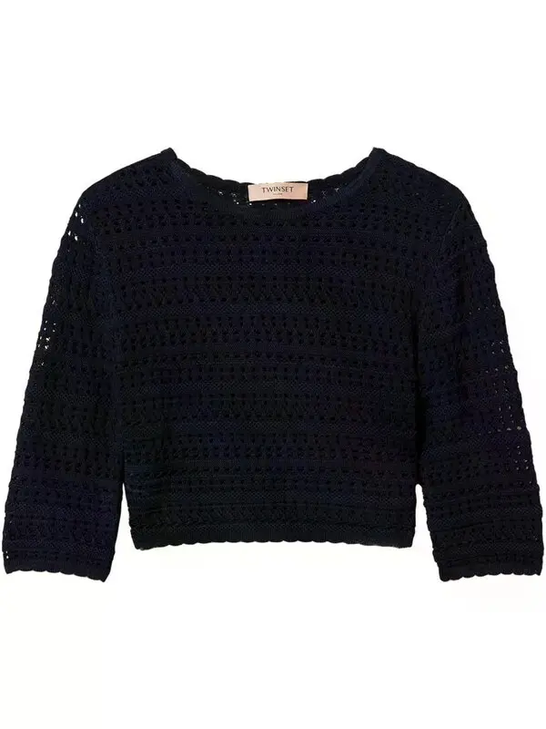 TWINSET Cropped Open-knit Jumper