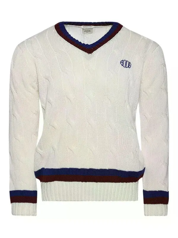 BODE Tennis Cotton Sweater - White