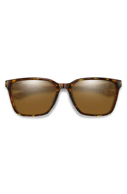 SMITH Shoutout 57mm Chromapop™ Polarized Square Sunglasses - Vintage Tortoise /glass Brown