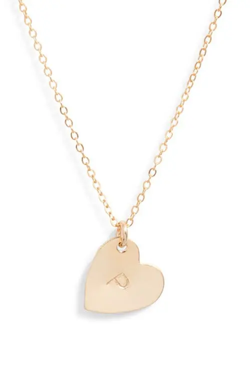 SET & STONES Sophia Initial Heart Pendant Necklace - Gold / P