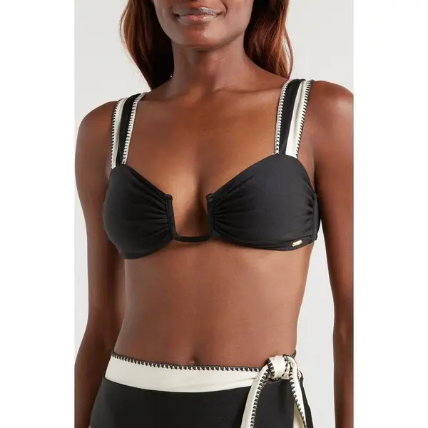 BOAMAR Chloe Bikini Top - Black White