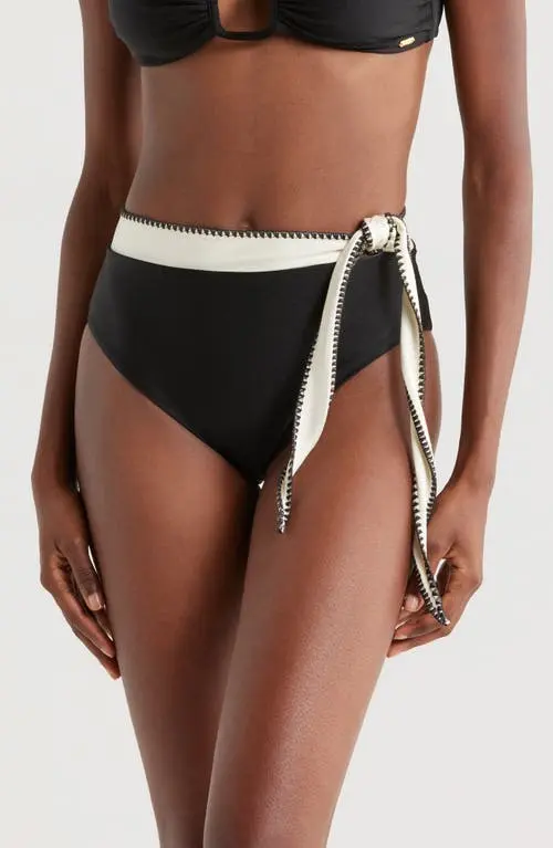 BOAMAR Sophie Tie Waist Bikini Bottom - Black White