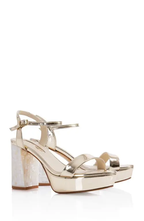 FREYA ROSE Gigi Pearl Heel Sandal - Champagne