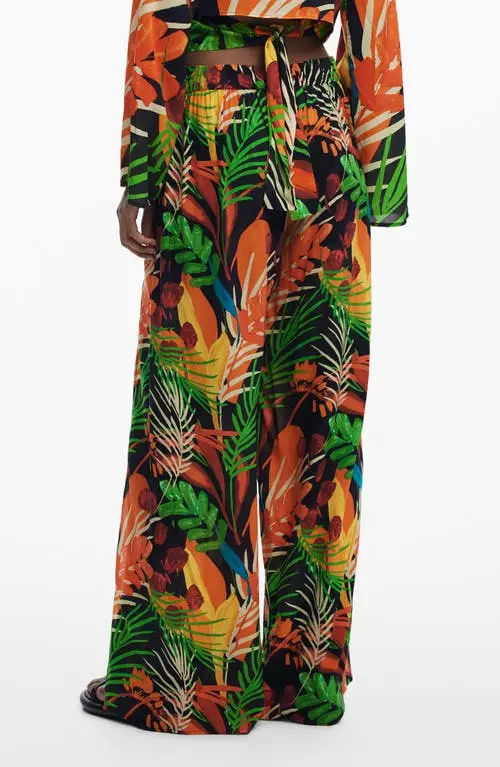 Desigual Printed Wide Leg Pants