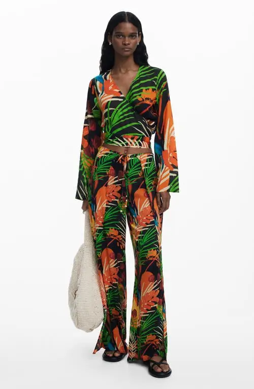 Desigual Printed Wide Leg Pants