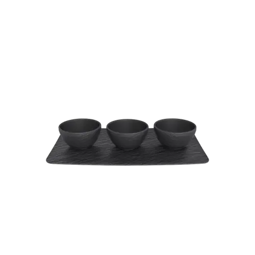 VILLEROY & BOCH Manufacture Rock Dip Bowl & Tray - Black