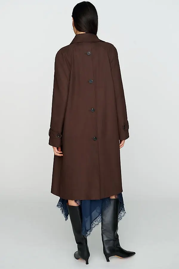 Avec Les Filles Long Trench Coat - Java Brown