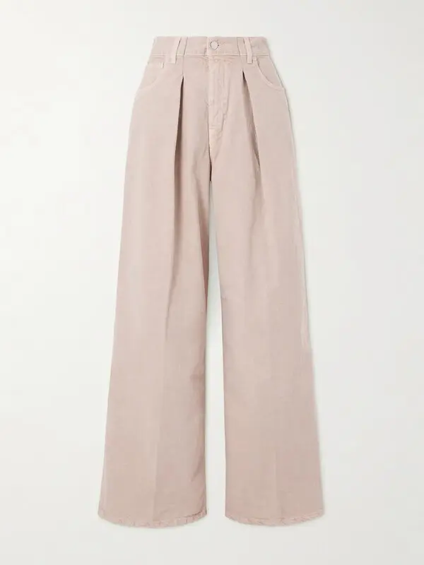 HAIKURE Candy Pleated Wide-leg Jeans - Pink