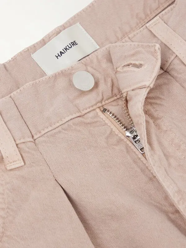 HAIKURE Candy Pleated Wide-leg Jeans - Pink