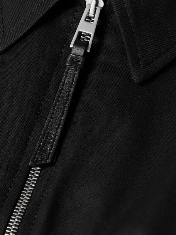 Loewe Gathered Cotton And Silk-blend Twill Jacket - Black