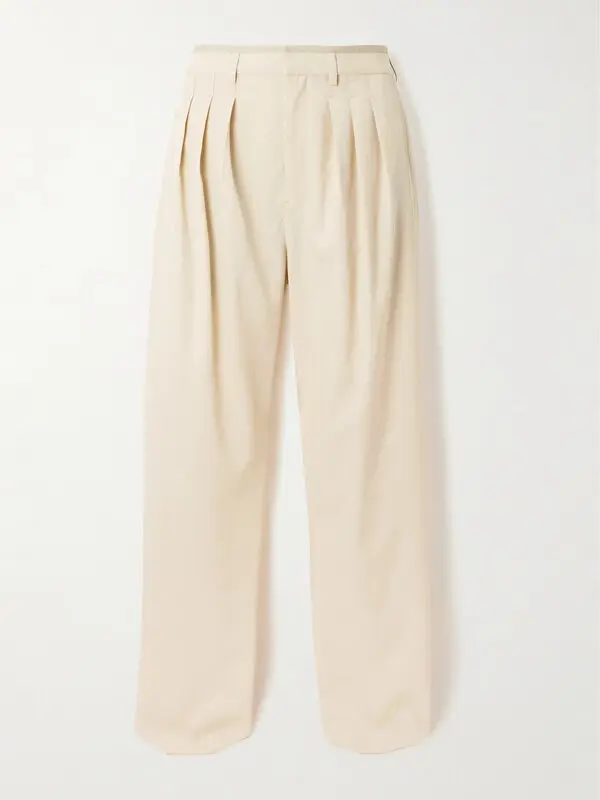 LEMAIRE Pleated Wool-blend Straight-leg Trousers