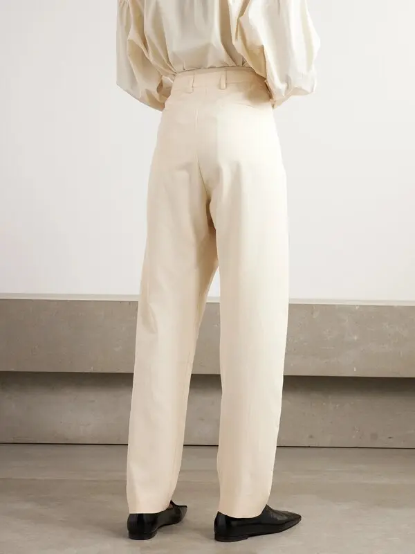 LEMAIRE Pleated Wool-blend Straight-leg Trousers