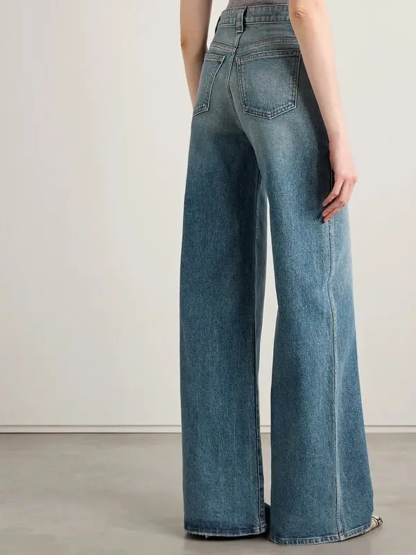 Khaite Dane High-rise Wide-leg Jeans - Blue