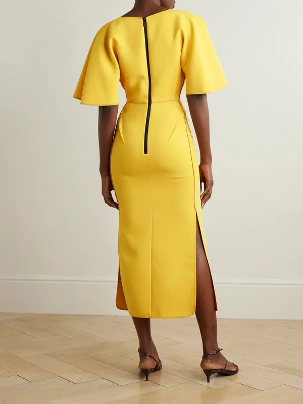 Maticevski Benefit Wrap-effect Pleated Crepe Midi Dress
