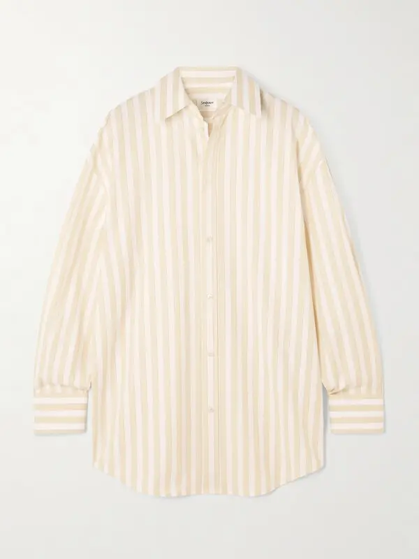 Saint Laurent Striped Cotton-piqué Shirt