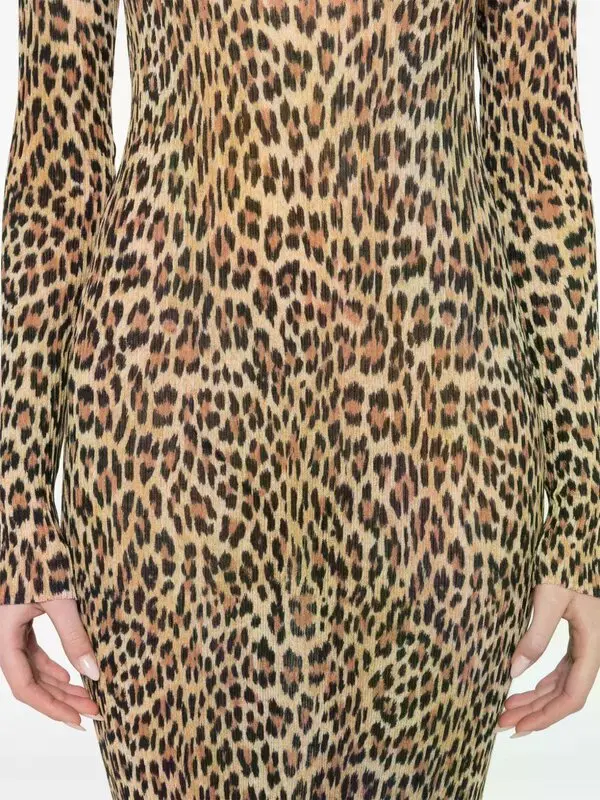 Blumarine Leopard-print Knit Midi Dress