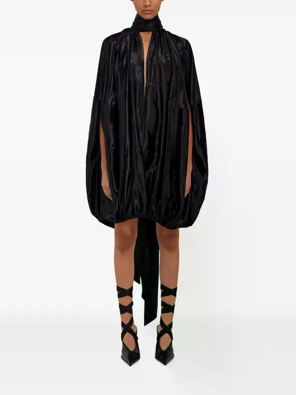 FERRAGAMO Satin Mini Dress - Black