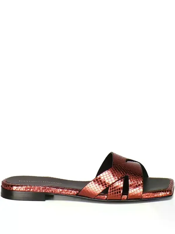 GIULIANO GALIANO Leather Slides - Red