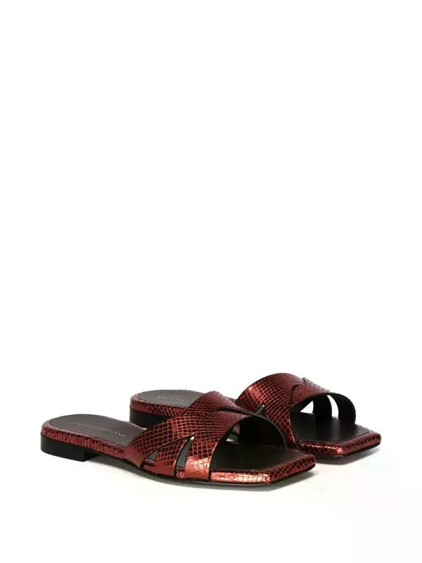 GIULIANO GALIANO Leather Slides - Red