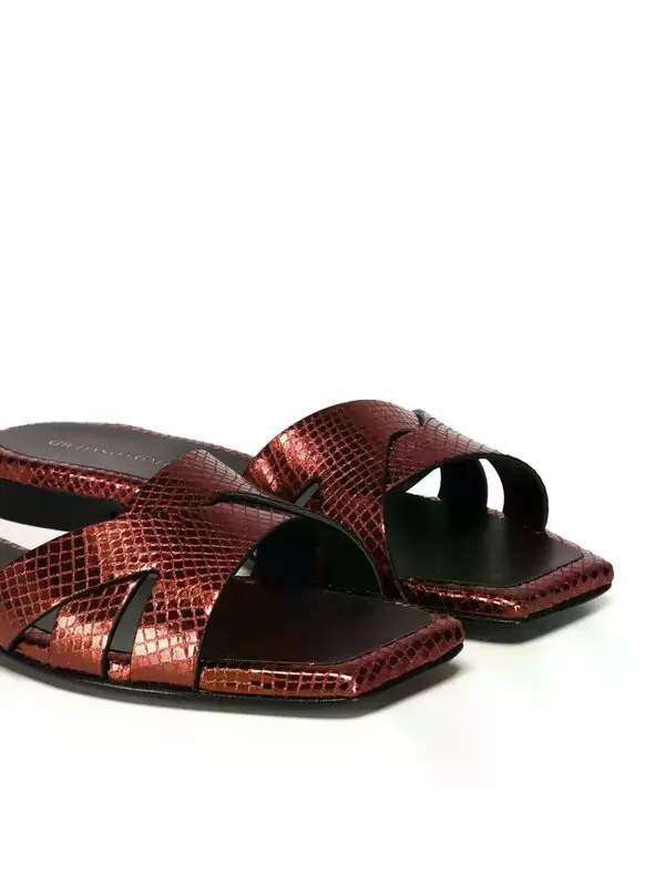 GIULIANO GALIANO Leather Slides - Red