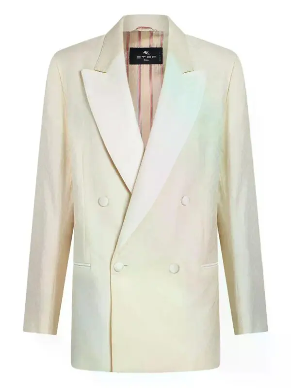 Etro Double-breasted Jacquard Blazer - Neutrals