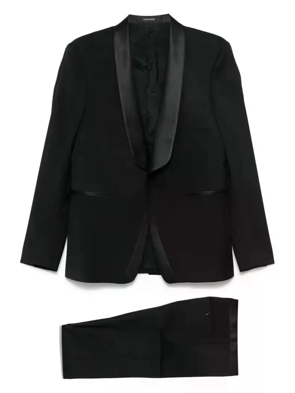 Tagliatore Satin-trim Suit - Black