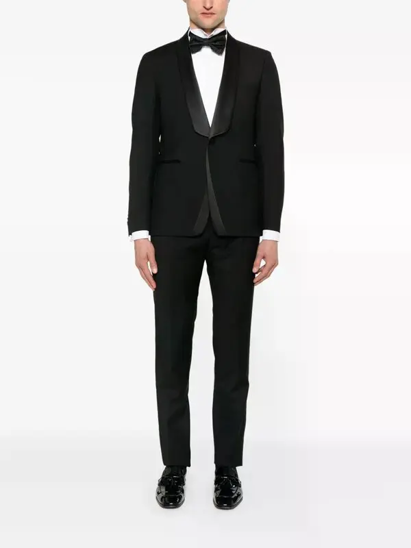 Tagliatore Satin-trim Suit - Black