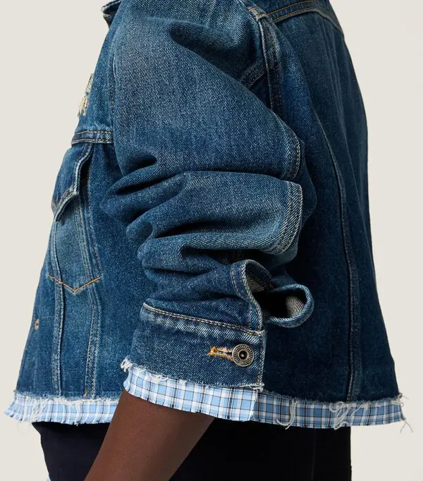 Miu Miu Washed Denim Jacket - Blue