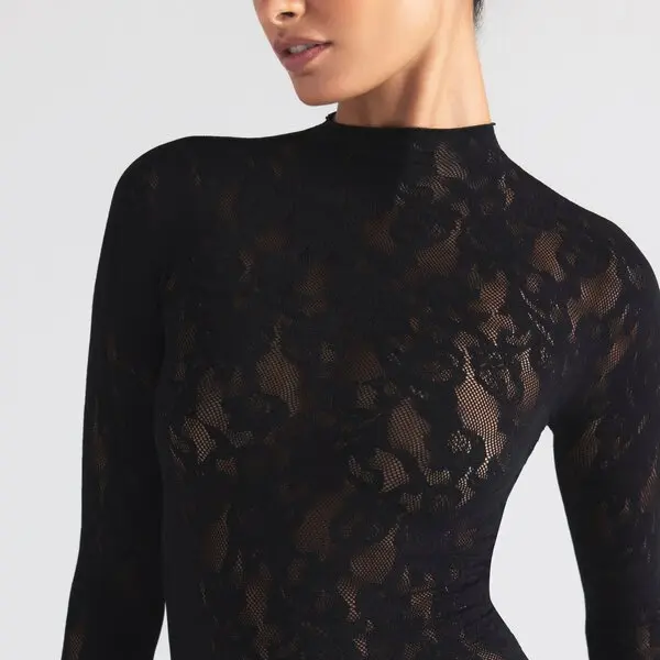 Skims Knit Lace Maxi Dress - Onyx | Editorialist
