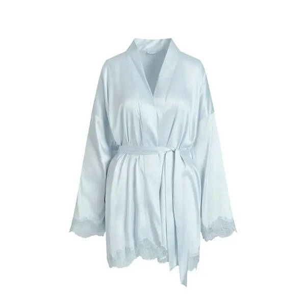 SKIMS Woven Shine Lace Robe - Cloud